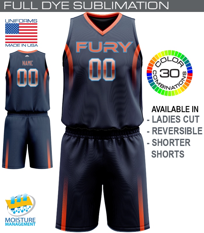 578Z | Fury Full Dye Sublimated Basketball Set :: Adult and Youth